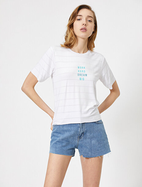 Koton Kadın Yazili Baskili TShirt