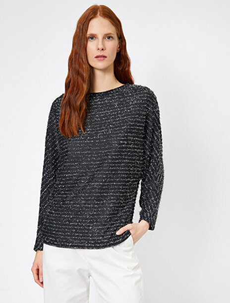 Koton Kadın Metal İp Detaylı Bisiklet Yaka Kazak