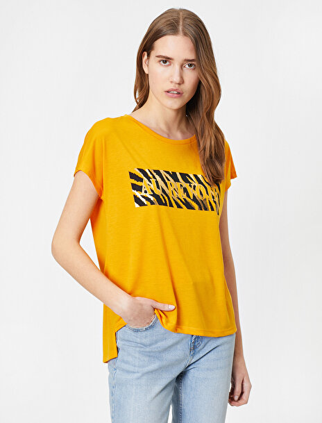 Koton Kadın Yazılı Zebra Desen Baskılı Kısa Kollu Tişört Koton Kadın Yazılı Zebra Desen Baskılı Kısa Kollu Tişört