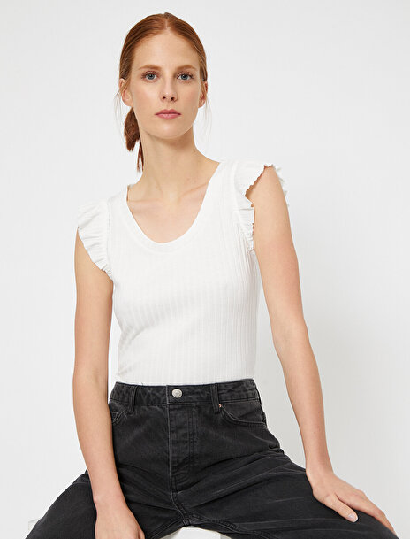 Koton Kadın Kolları Fırfır Detaylı Atlet