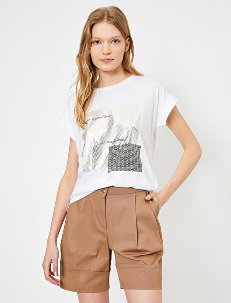 Koton Kadın Parlak Baskılı Tişört