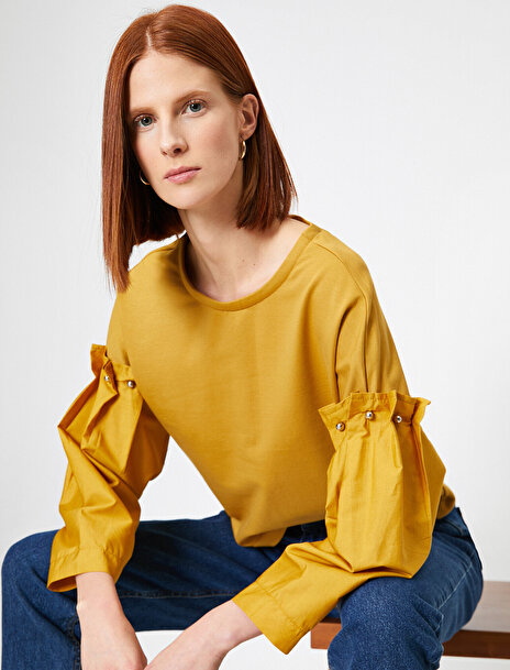 Koton Kadın Boncuk Detaylı Sweatshirt