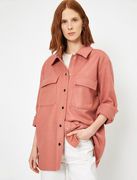 Koton Kadın Gömlek Ceket Çıt Çıt Düğmeli Cep Detaylı