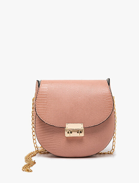 Koton Kadın Yılan Derisi Desenli Tokalı Çapraz Çanta