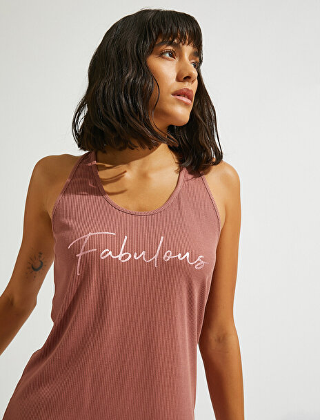 Koton Kadın Ebru Şallı Loves Koton Baskılı Atlet