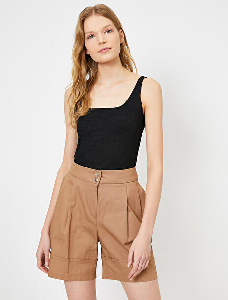 Koton Kadın Çizgili Kare Yaka Atlet