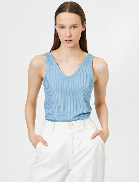 Koton Kadın V Yaka Ribana Atlet