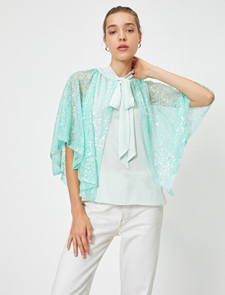 Koton Kadın Dantelli Fularlı Bluz Koton Kadın Dantelli Fularlı Bluz