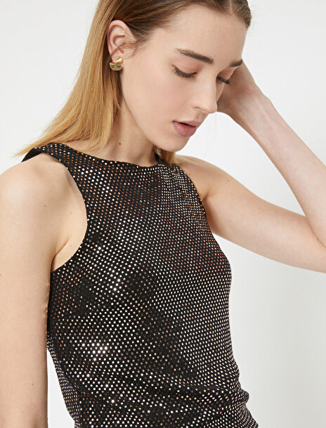 Koton Kadın Pullu Bisiklet Yaka Kolsuz Atlet Koton Kadın Pullu Bisiklet Yaka Kolsuz Atlet