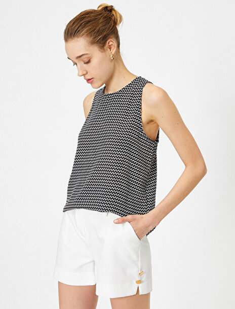 Koton Kadın Bisiklet Yaka Desenli Atlet