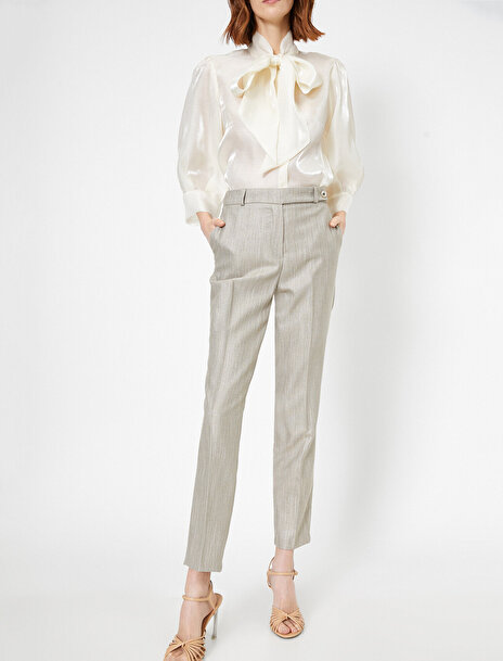 Koton Kadın Kontrast Belli Pantolon Koton Kadın Kontrast Belli Pantolon