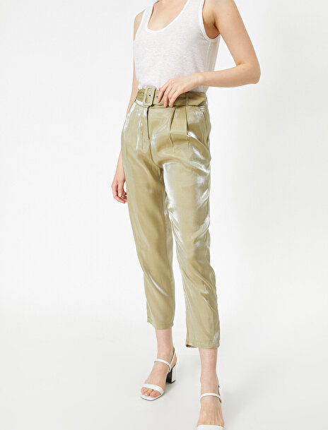 Koton Kadın Kemerli Cep Detaylı Pantolon