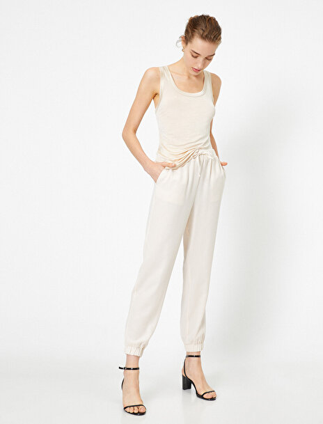 Koton Kadın Beli Bağcıklı Jogger Pantolon