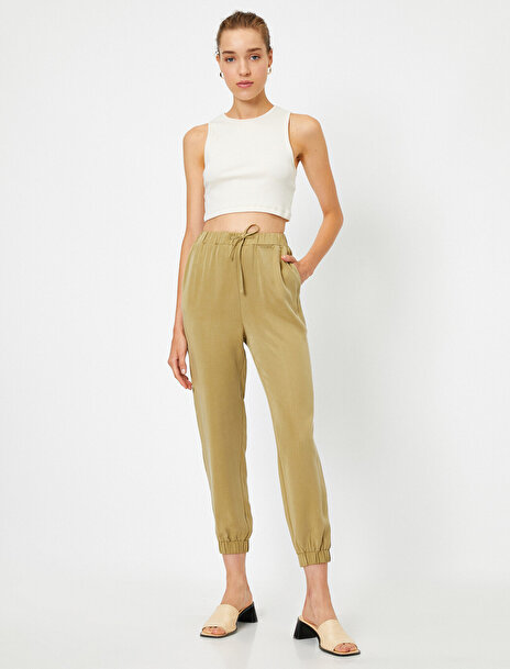 Koton Kadın Beli Bağcıklı Jogger Pantolon