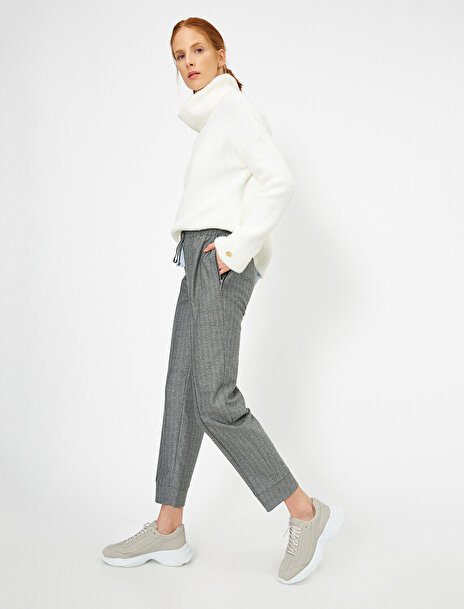 Koton Kadın Beli Bağcıklı Lastik Paça Jogger Pantolon