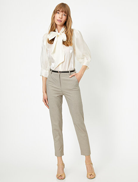 Koton Kadın Kemerli Slim Fit Pantolon