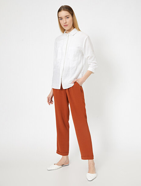 Koton Kadın Tailored Fit Dokuma Pantolon Koton Kadın Tailored Fit Dokuma Pantolon