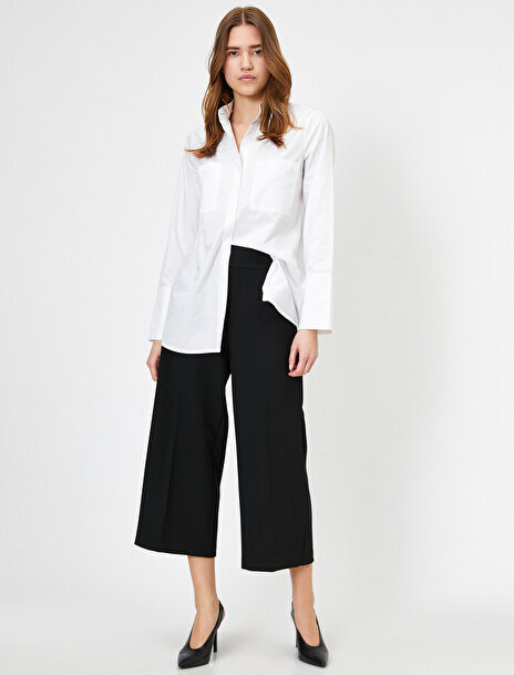 Koton Kadın Kısa Paça Yüksek Bel Geniş Pantolon