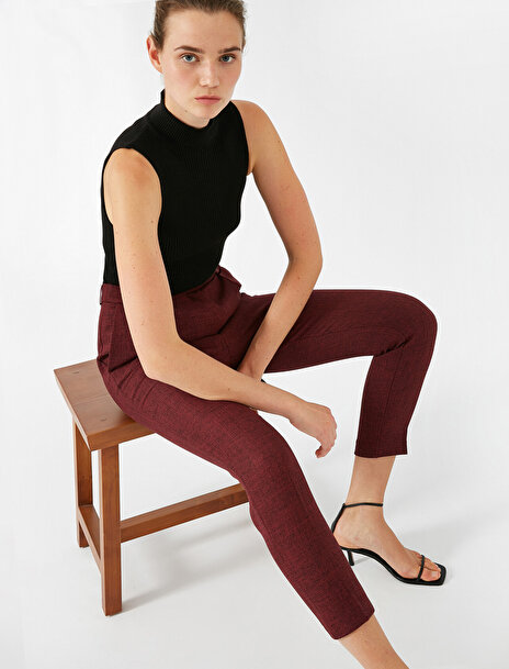 Koton Kadın Cepli Slim Straight Pantolon Koton Kadın Cepli Slim Straight Pantolon