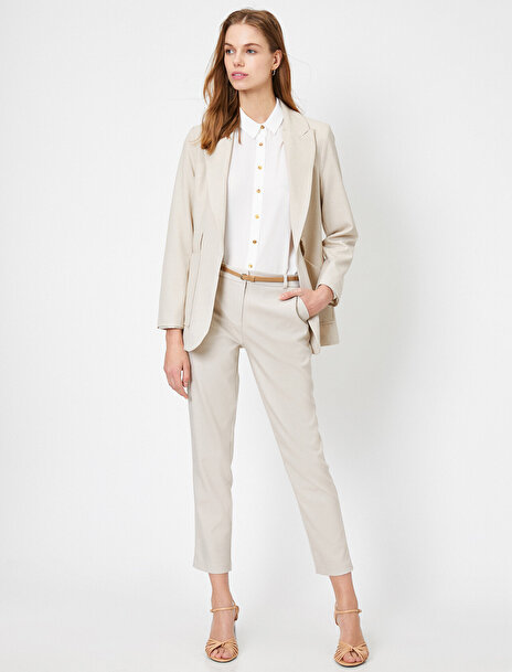 Koton Kadın Kemer Detaylı Basic Pantolon