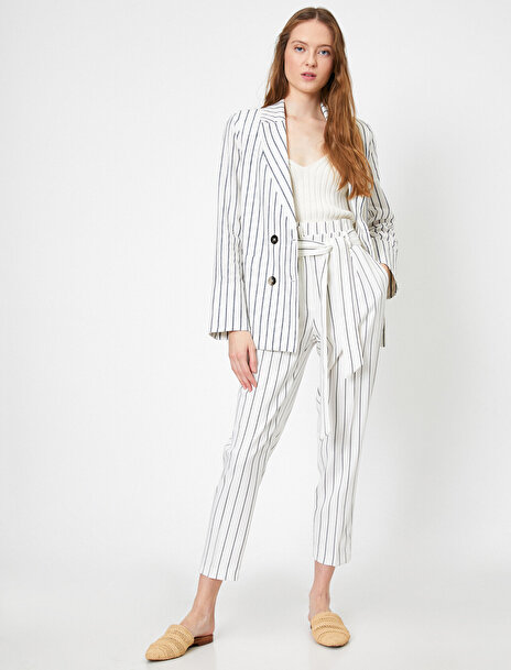 Koton Kadın Yüksek Bel Kemerli Pantolon