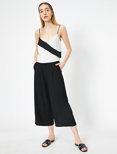 Koton Kadın Normal Bel Kanvas Culotte Pantolon Koton Kadın Normal Bel Kanvas Culotte Pantolon