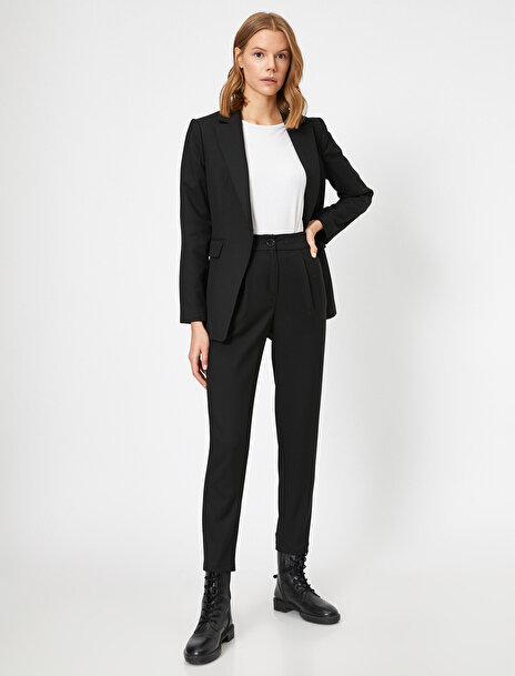 Koton Kadın Yüksek Bel Pilili Havuç Pantolon