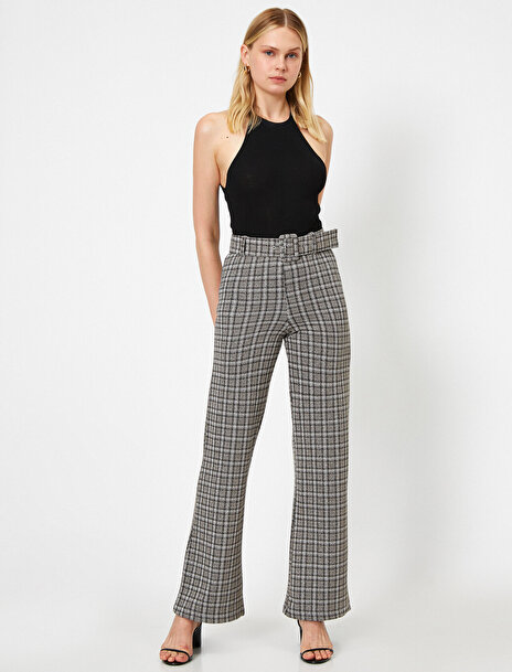 Koton Kadın Kemer Detaylı Geniş Paça Pantolon