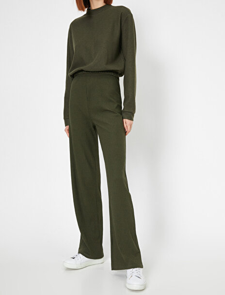 Koton Kadın Fitilli Düz Pantolon