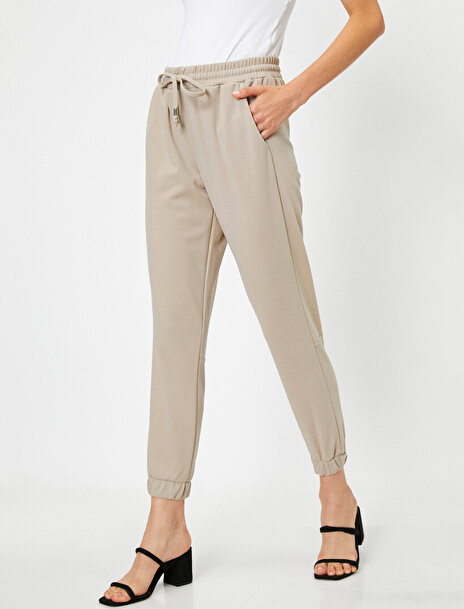 Koton Kadın Paçaları Beli Lastikli Cepli Pantolon