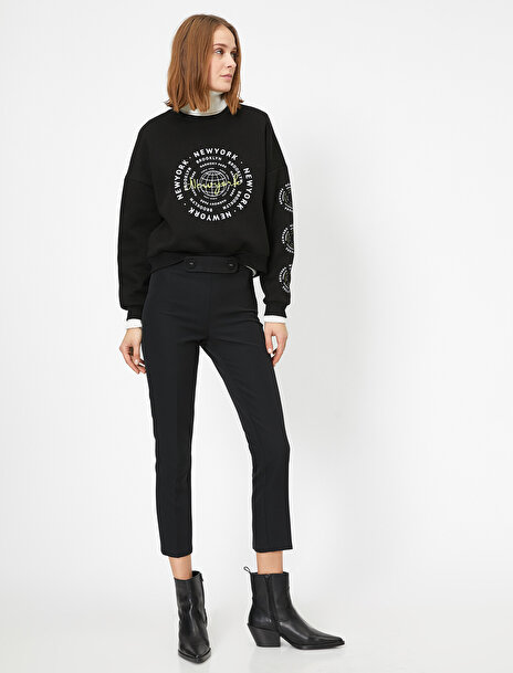 Koton Kadın Kemerli Slim Fit Pantolon