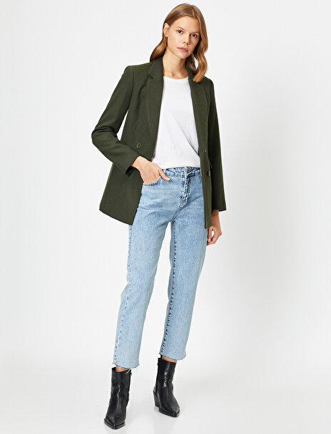 Koton Kadın Eve Slim Jean - Yüksek Bel Normal Kesim Hafif Düz Paça Pantolon Koton Kadın Eve Slim Jean - Yüksek Bel Normal Kesim Hafif Düz Paça Pantolon