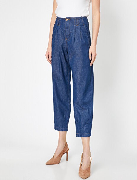 Koton Kadın Mom Jean - Yüksek Bel Rahat Kesim Dar Paça Pantolon