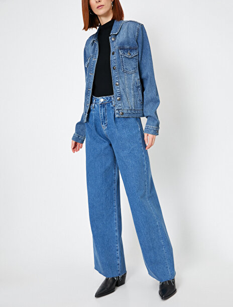 Koton Kadın Wide Leg Jean Pantolon Koton Kadın Wide Leg Jean Pantolon