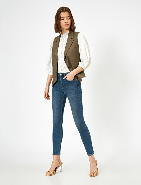 Koton Kadın Carmen Jean - Yüksek Bel Dar Kesim Dar Paça Pantolon