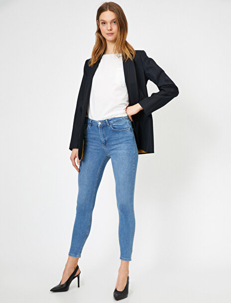 Koton Kadın Carmen Jean - Yüksek Bel Dar Kesim Dar Paça Pantolon