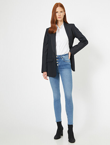 Koton Kadın Carmen Jean - Yüksek Bel Dar Kesim Dar Paça Pantolon