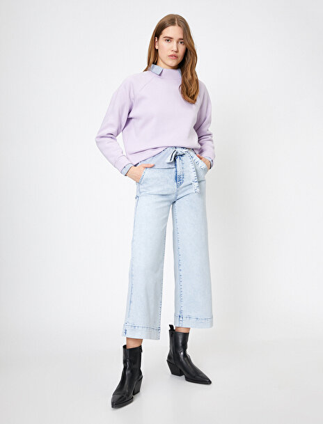 Koton Kadın Wide Leg Jean Pantolon Koton Kadın Wide Leg Jean Pantolon