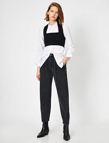 Koton Ole Genç Kız Slouchy Jean - Yüksek Bel Baldırı Bol Paçada Darlaşan Salaş Kesim Pantolon Koton Ole Genç Kız Slouchy Jean - Yüksek Bel Baldırı Bol Paçada Darlaşan Salaş Kesim Pantolon