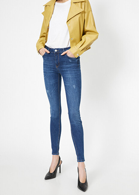 Koton Kadın Carmen Jean - Yüksek Bel Dar Kesim Dar Paça Pantolon