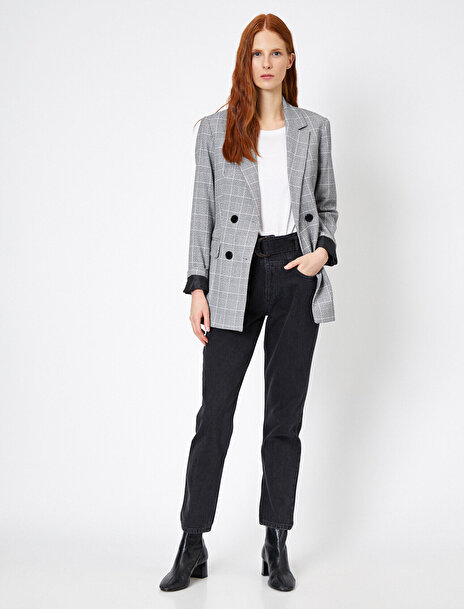 Koton Kadın Mom Jean - Yüksek Bel Rahat Kesim Dar Paça Pantolon