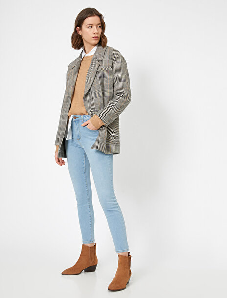 Koton Kadın Carmen Jean - Yüksek Bel Dar Kesim Dar Paça Pantolon