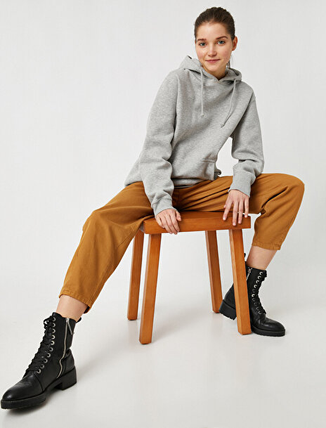 Koton Ole Genç Kız Yüksek Bel Pileli Pantolon