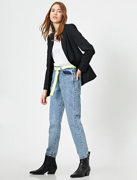 Koton Kadın Mom Jean - Yüksek Bel Rahat Kesim Dar Paça Pantolon