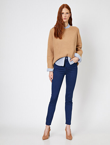 Koton Ole Genç Kız Carmen Jean - Yüksek Bel Dar Kesim Dar Paça Pantolon