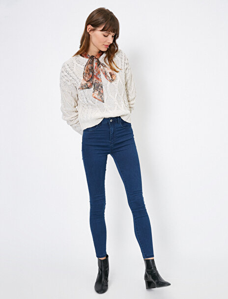 Koton Ole Genç Kız Jegging Jean -Yüksek Bel Dar Kesim Dar Paça Pantolon