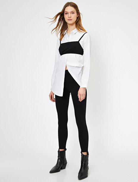 Koton Kadın Carmen Jean - Yüksek Bel Dar Kesim Dar Paça Pantolon