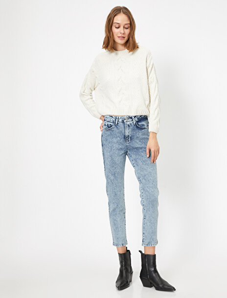 Koton Kadın Carmen Jean - Yüksek Bel Dar Kesim Dar Paça Pantolon