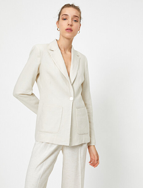 Koton Kadın Düğmeli Cep Detaylı Ceket