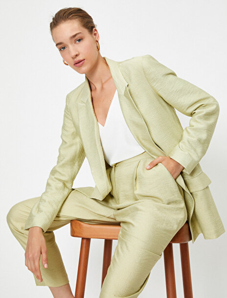 Koton Kadın Doğal Dokulu Rahat Kesim Blazer